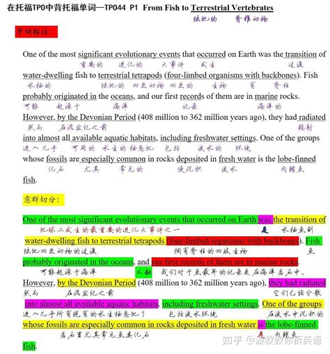在语境中背托福单词 意群法读英文句子正文后有托福TPO44阅读第一篇全文方法实践 知乎