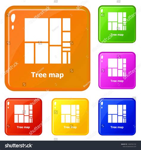 Tree Map Icons Set Collection 6 Stock Illustration 1449765152 Shutterstock