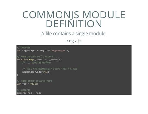 Nodejscommonjs Module Specification And Requirejsamd Asynchronous