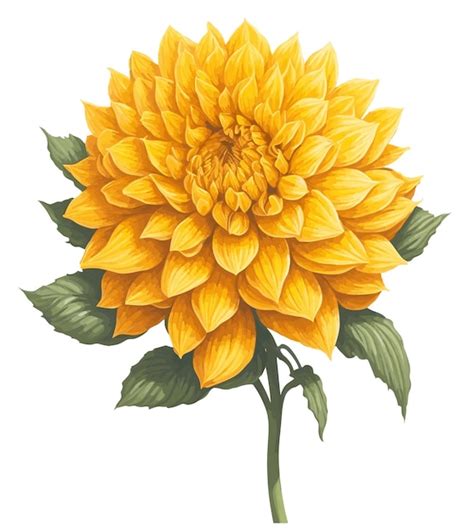 Caricatura Amarillo Dahlia Flor Clip Arte Vector Ilustración