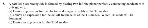 A Parallel Plate Waveguide Is Formed By Placing Two