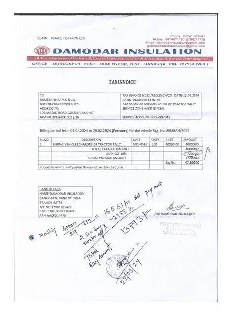 Damodar Insulation Invoice Feb Pdf