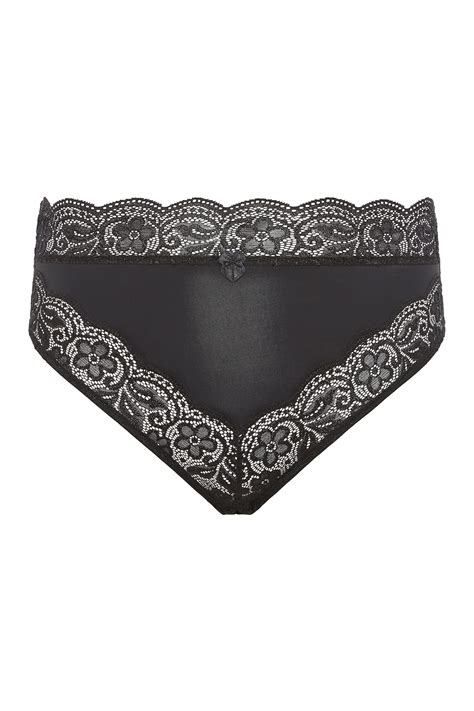 Plus Size Black Lace Up Boudoir Briefs Yours Clothing