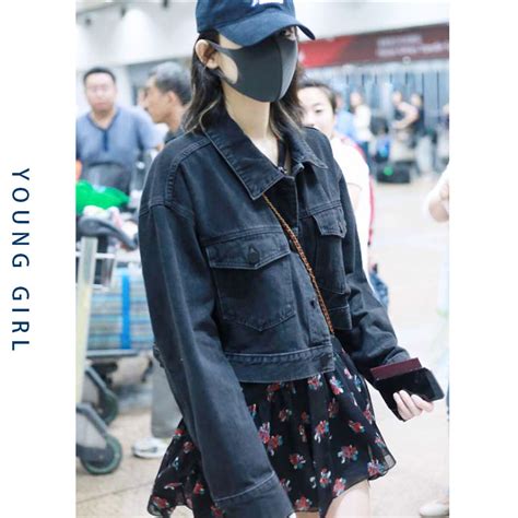 秦岚古力娜扎同款牛仔外套女春秋宽松黑色炸街百搭短款上衣ins潮虎窝淘