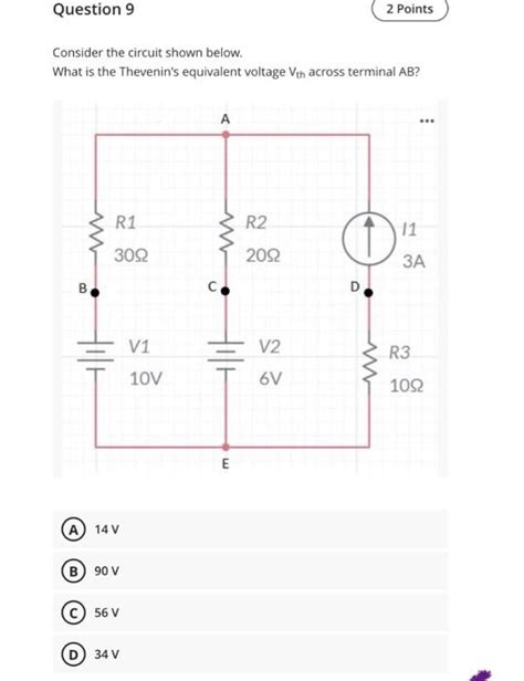 Solved Question 4 2 Points Consider The Circuit Shown Below Chegg