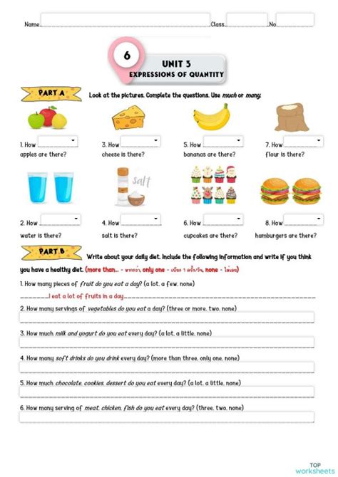 Worksheet 6 Expressions Of Quantity Interactive Worksheet Topworksheets