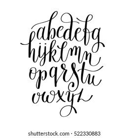 Black White Hand Lettering Alphabet Design Stock Vector Royalty Free