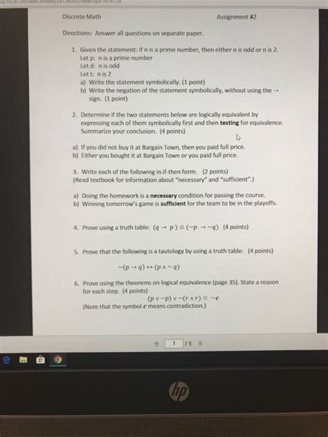 solved discrete math assignment 2 directions answer all