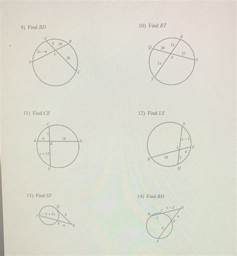 Solved Find The Measure Of The Line Segment Indicated Assume The