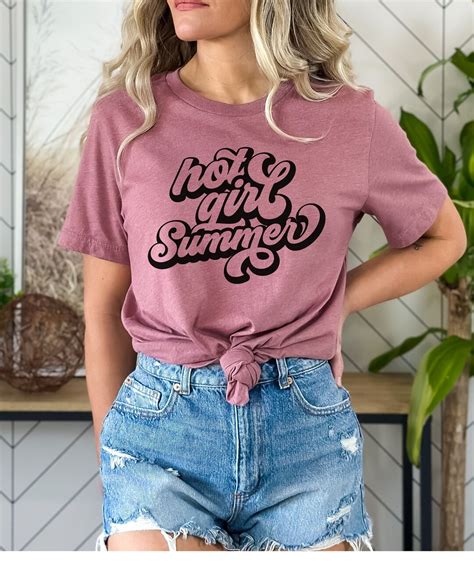 Hot Girl Summer T Shirt Retro Letters Hot Girl T Shirt Beach Etsy