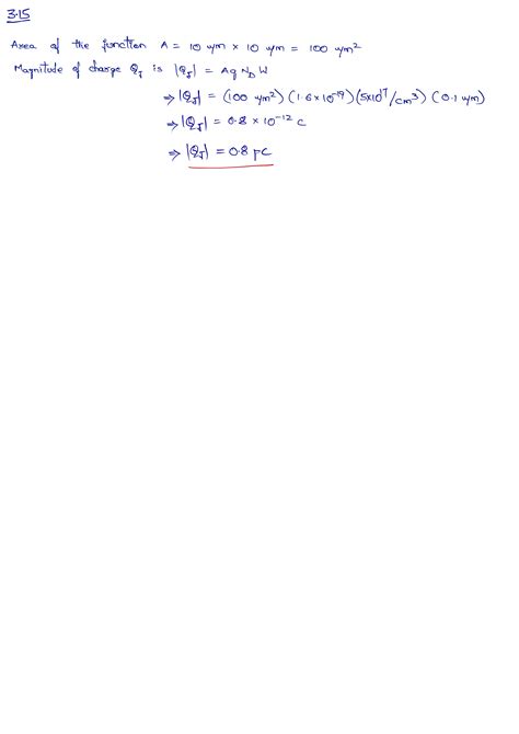 3 15 Estimate The Total Charge Stored In A 0 1 µm Depletion Layer On