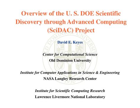Ppt David E Keyes Center For Computational Science Old Dominion