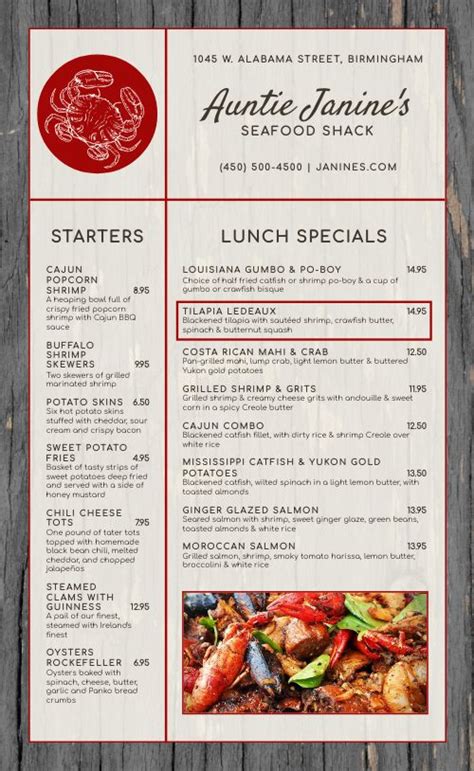 Seafood Shack Menu Design Template By Musthavemenus