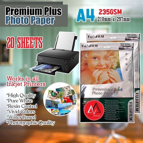 Fujifilm Photo Paper Premium A4 Size Woven Linen Rc Satin Rc Glossy Rc