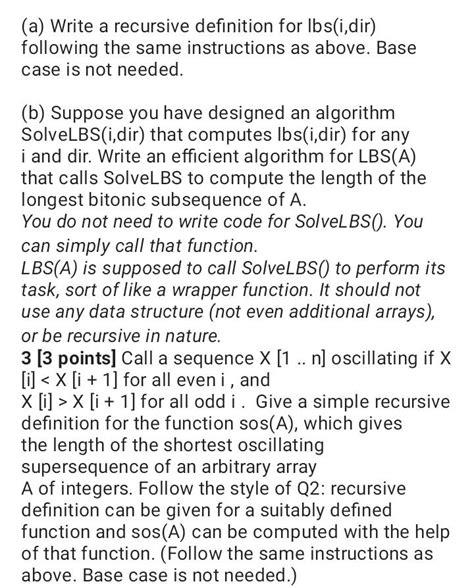 Solved 2 3 Points Call A Sequence X 1 N Of Numbers