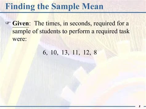PPT Formula For The Sample Mean PowerPoint Presentation Free Download ID 225670