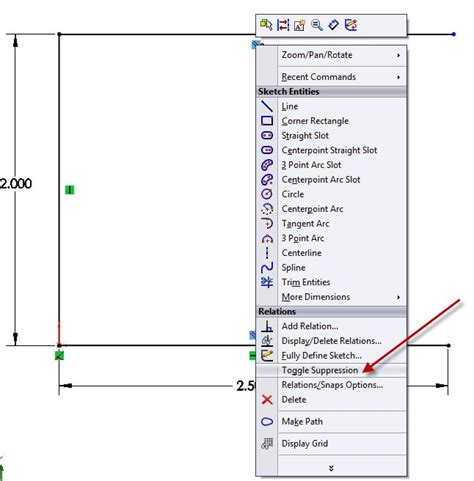 Suppressing Sketch Relations In Solidworks Computer Aided Technology