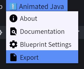 Animated Java Getting Started Exporting A Project