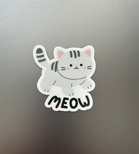 Meow Sticker Meow Laptop Sticker Cat Person Sticker Cat Meow Sticker