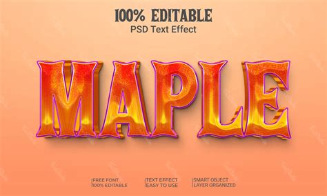Maple Glossy Honey 3d Text Effect Photoshop Premium Psd File