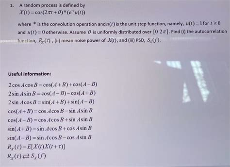 1 a random process is defined by