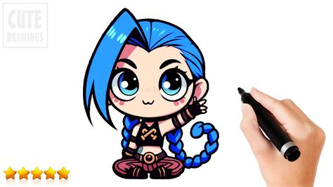 How To Draw Jinx Easy And Cute Arcane League Of Legends Youtube