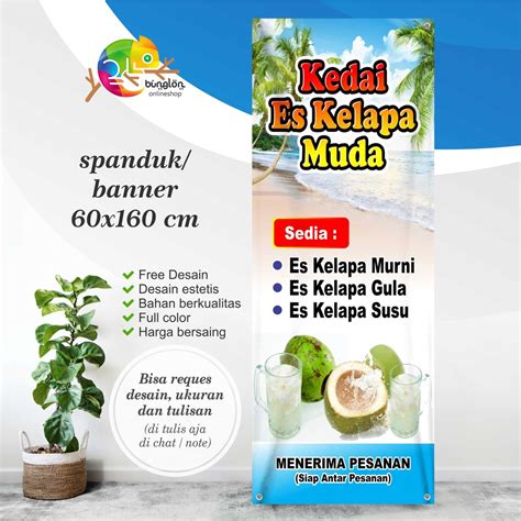 Jual Spanduk Banner Kedai Es Kelapa Muda Shopee Indonesia