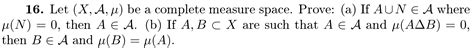 Solved Let X A μ ﻿be A Complete Measure Space Prove A