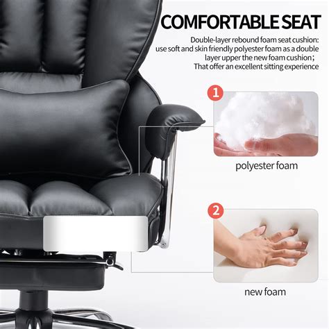 Efomao Desk Office Chair 400lbs Big High Back Pu