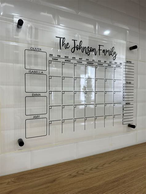 Acrylic Calendar Weekly Or Monthly Planner Plexiglass Wall Calendar