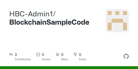 GitHub HBC Admin BlockchainSampleCode