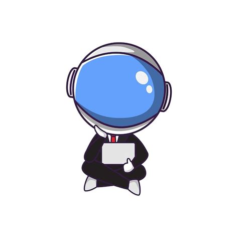 Premium Vector Cute Cartoon Vector Of Astronaut In Suit Holding Laptop
