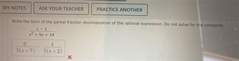 Solved MY NOTES ASK YOUR TEACHER PRACTICE ANOTHER Write The Chegg
