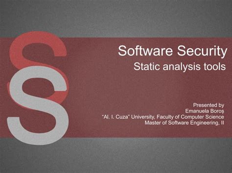 Software Security Static Analysis Tools Ppt