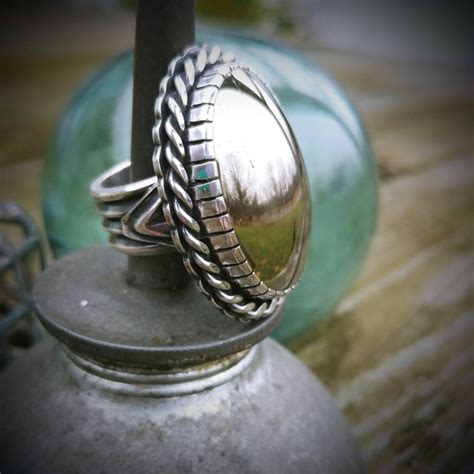 Acabado Espejo Pirita Plata Esterlina Estampada Patrón Etsy