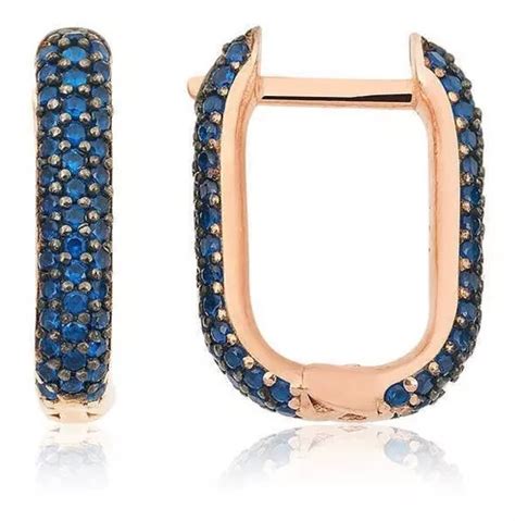 Aretes Huggie Arracada Zafiro Zirconia Plata Turca 925 Mujer Meses