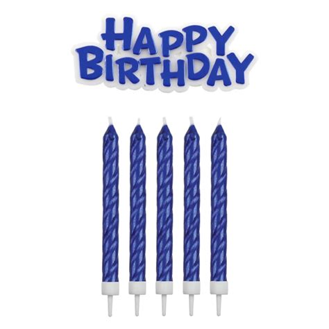 Blue Happy Birthday Candles Happy Birthday Cake Candles