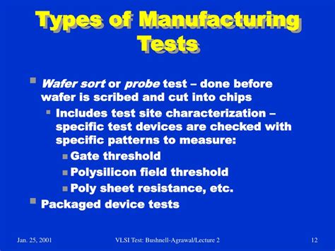 ppt lecture 2 vlsi testing process and equipment powerpoint