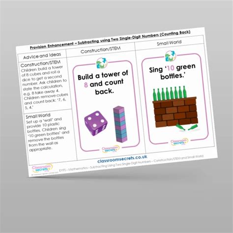 Eyfs Subtracting Using Two Single Digit Numbers Provision Enhancement Resource Classroom Secrets