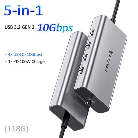 Minisopuru HUB USB C Hub 10 Гбит с Концентратор USB Type C на USB 3 2