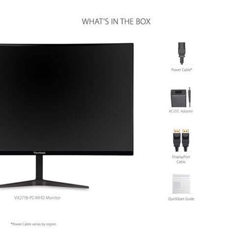 ViewSonic VX2718 PC MHD 27 16 9 165 Hz Curved LCD Gaming Monitor