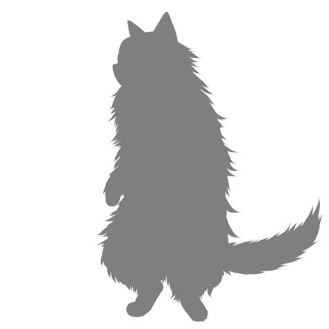 シルエット後ろ足で立つ猫2 猫画工房