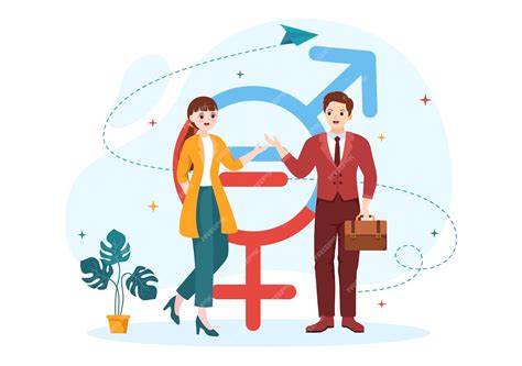 Premium Vector Sexism Illustration With Gender Inequality Between Men