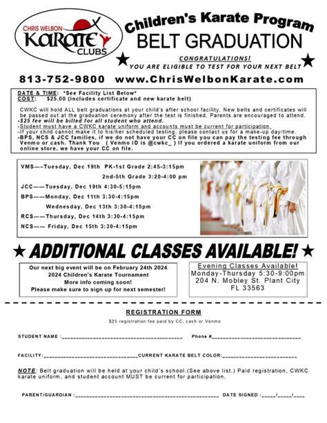 After School Belt Testing After School Karate Plant City Chris