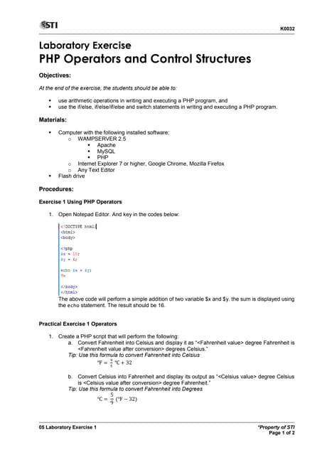 05 Laboratory Exercise 1 Pdf Programming Languages Computing
