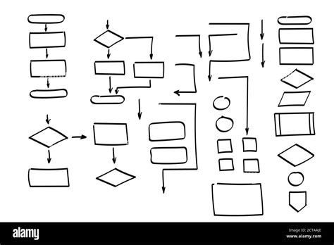Doodle Flowchart Shapes Doodle Symbols Pointer Icons Stock Vector Image Art Alamy