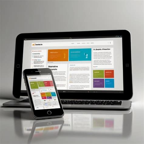 Digital Generated Devices On Desktop Responsive Cool Website Design On