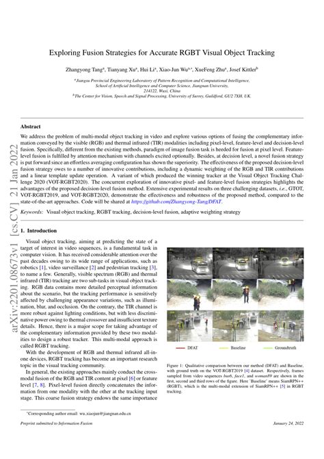 Pdf Exploring Fusion Strategies For Accurate Rgbt Visual Object Tracking