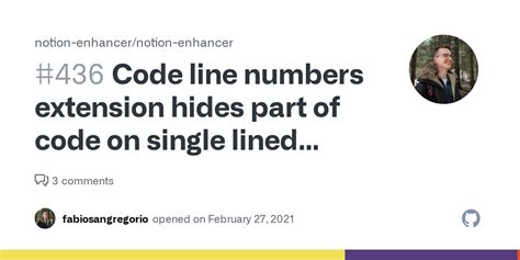 Code Line Numbers Extension Hides Part Of Code On Single Lined Blocks