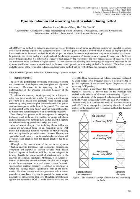 Pdf Dynamic Reduction And Recovering Based On Substructuring Method